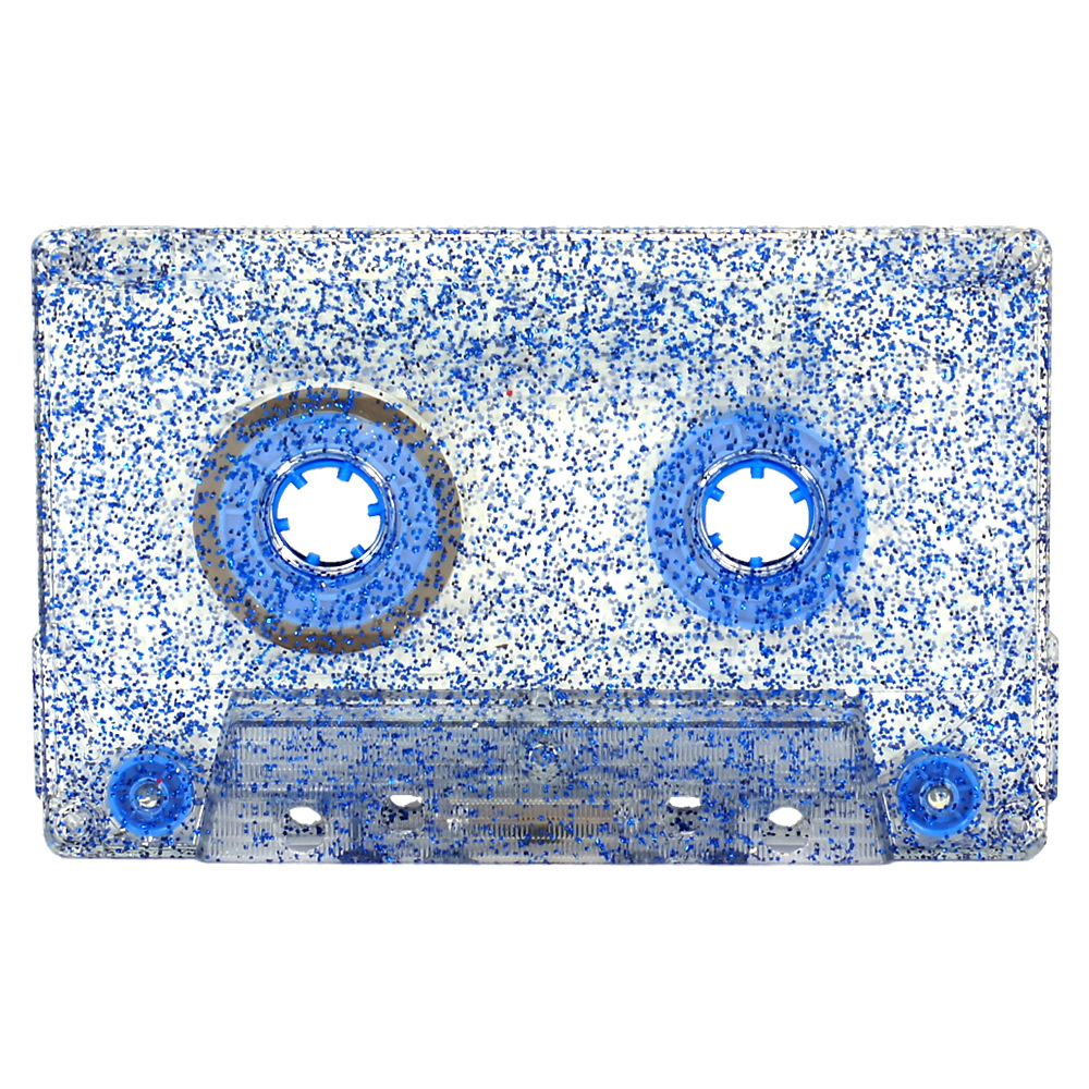 Glitter blue blank audio cassette tapes - Retro Style Media
