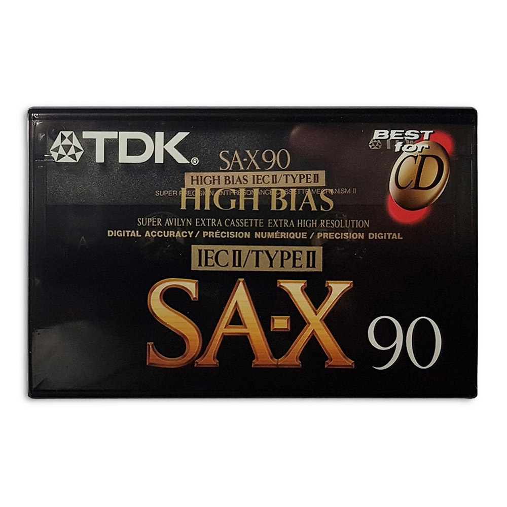 TDK SA-X90 (1992-95) chrome blank audio cassette tapes - Retro Style Media