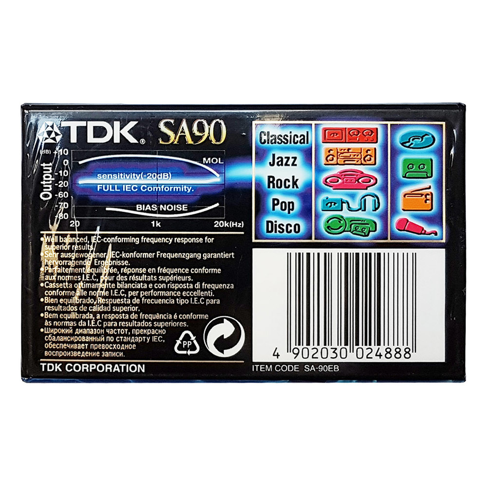 TDK SA90 chrome blank audio cassette tapes - Retro Style Media
