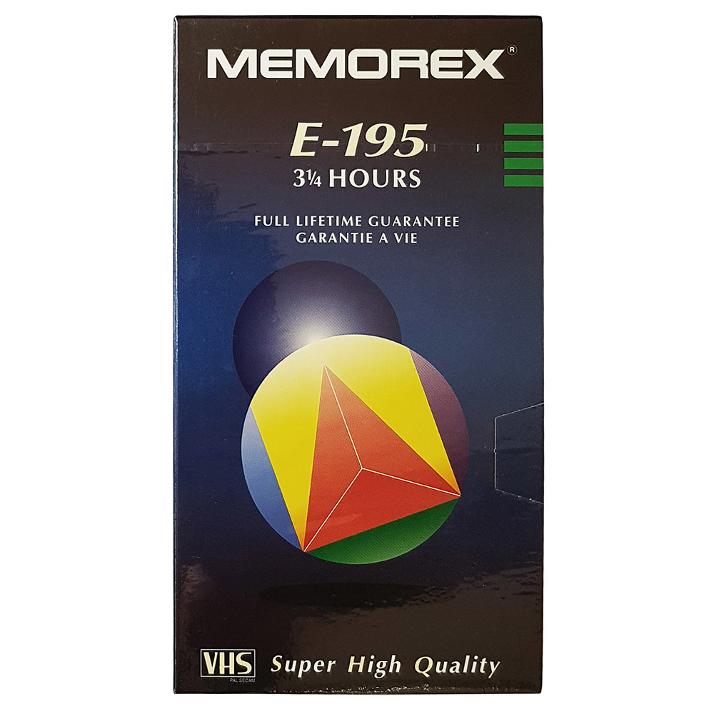 Memorex Super High Quality E195 VHS cassette tape - Retro Style Media