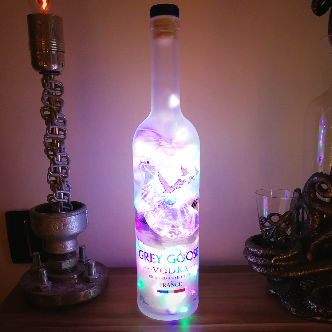 Grey Goose Vodka multicolour LED bottle light, 70cl - Retro Style Media