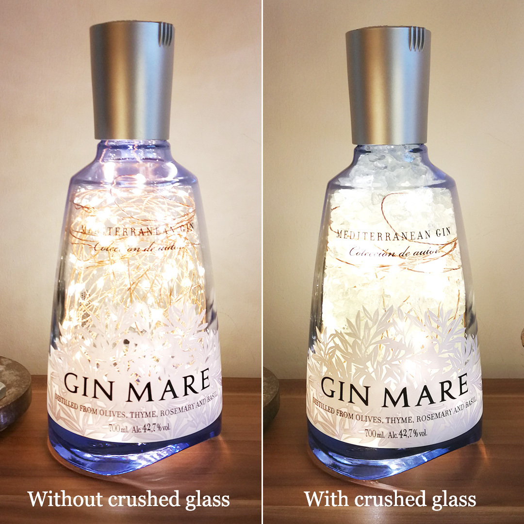 Gin Mare gin LED bottle light, 70cl - Retro Style Media