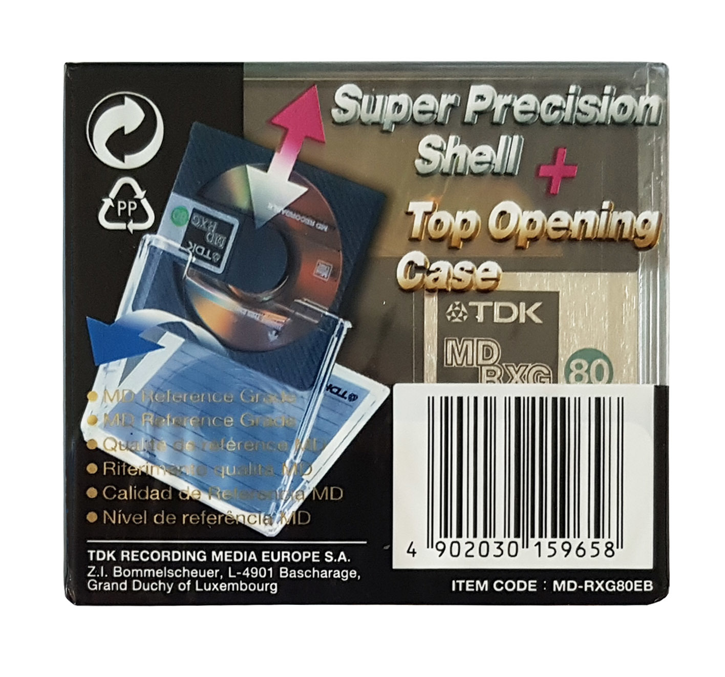 TDK MiniDisc MD-RXG80EB 80 minutes - Retro Style Media