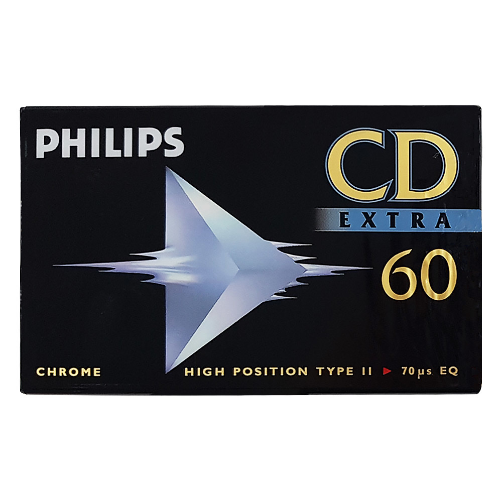Philips CD Extra 60 chrome blank audio cassette tapes - Retro Style Media
