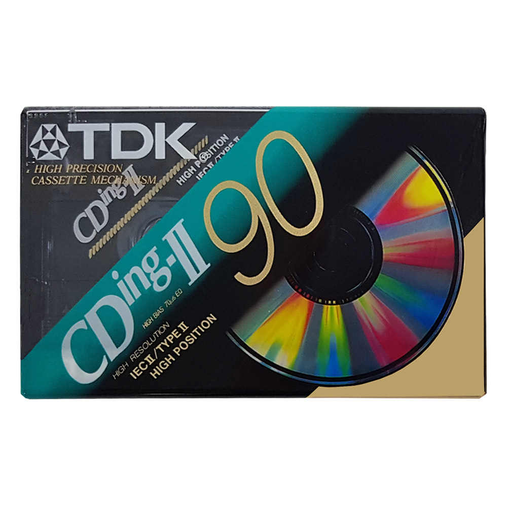 TDK CDingII 90 (1997) chrome blank audio cassette tapes - Retro Style Media