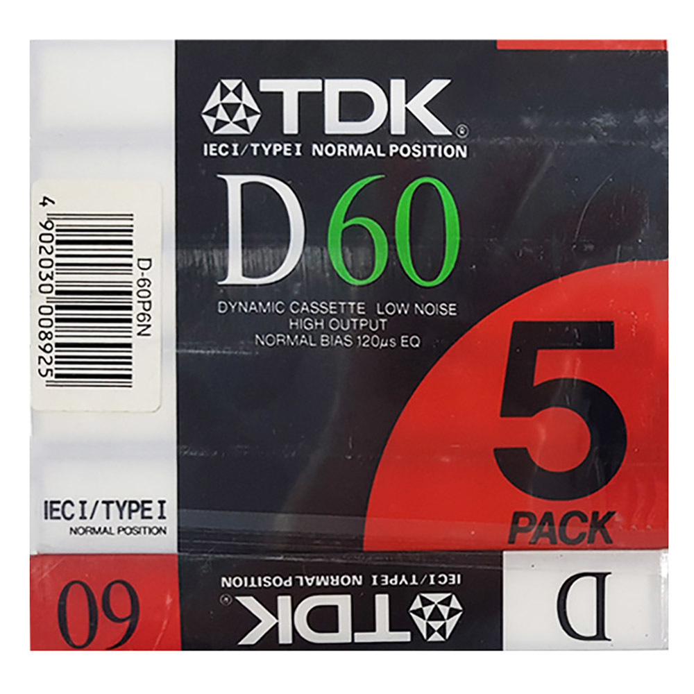TDK D60 (1988) ferric blank audio cassette tape (6 pack) - Retro Style ...